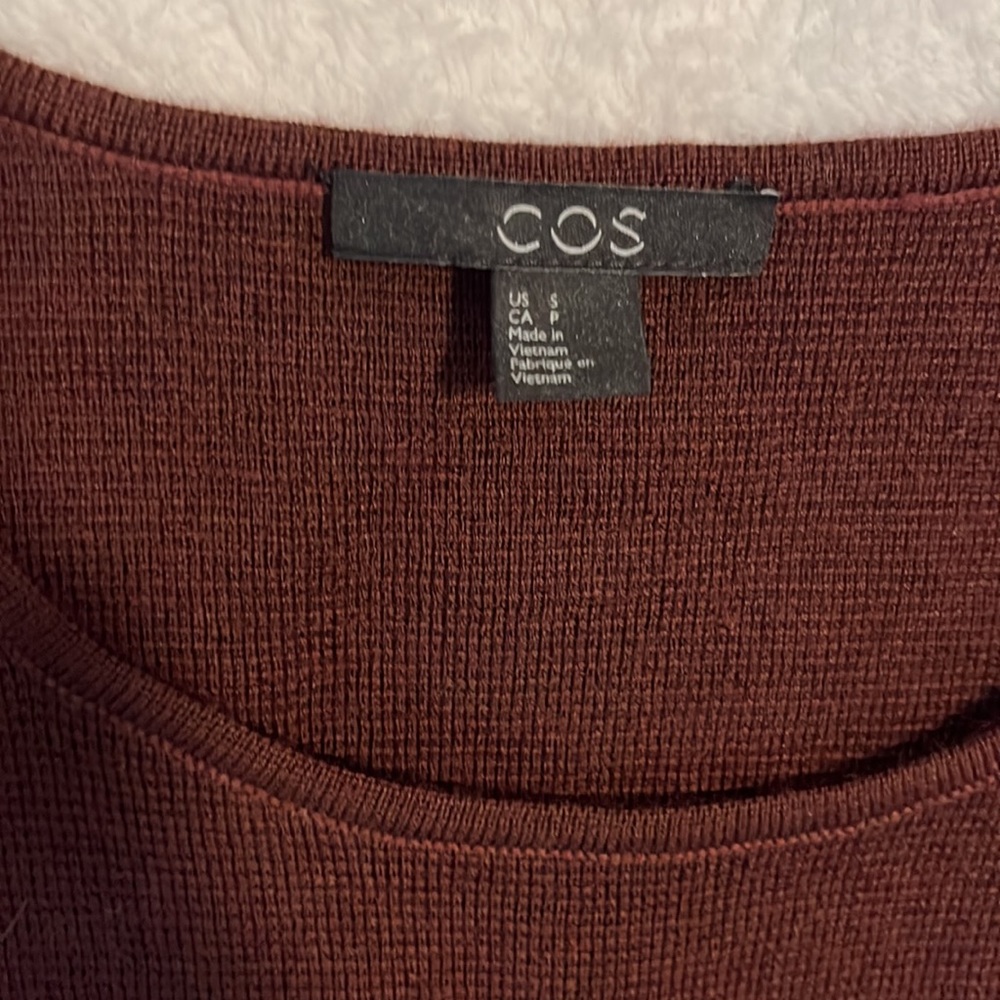 Cos Burgundy Wool Sleeveless Sweater - Gem